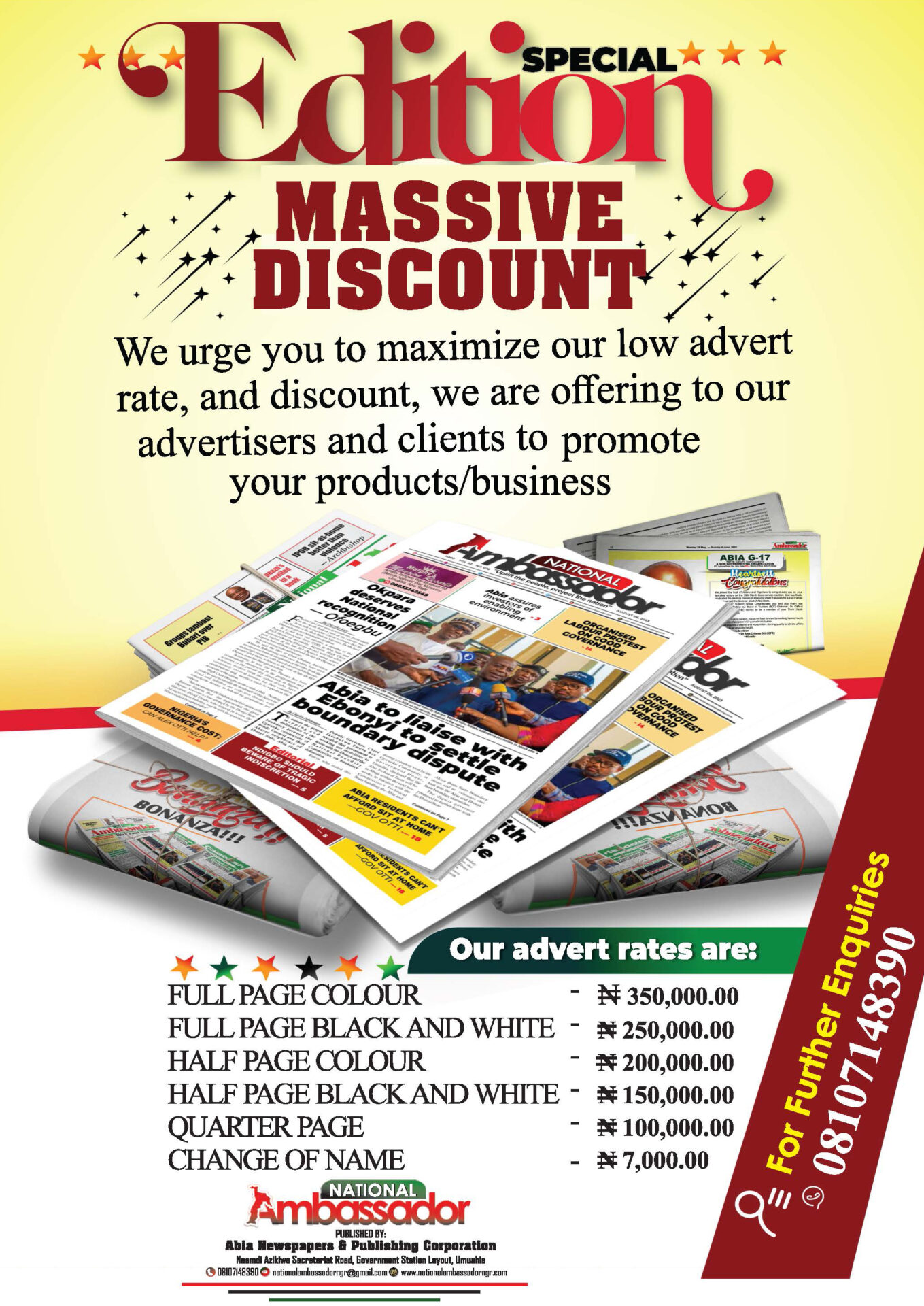 Advertise With Us - National Ambassador News